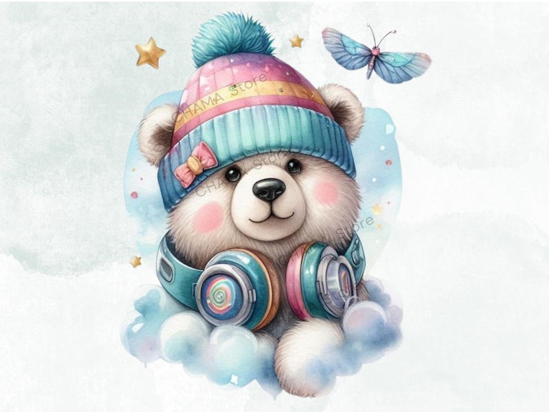 Cute & Cool Bear Clipart Bundle | 12 High-res Pngs for Sublimation ...