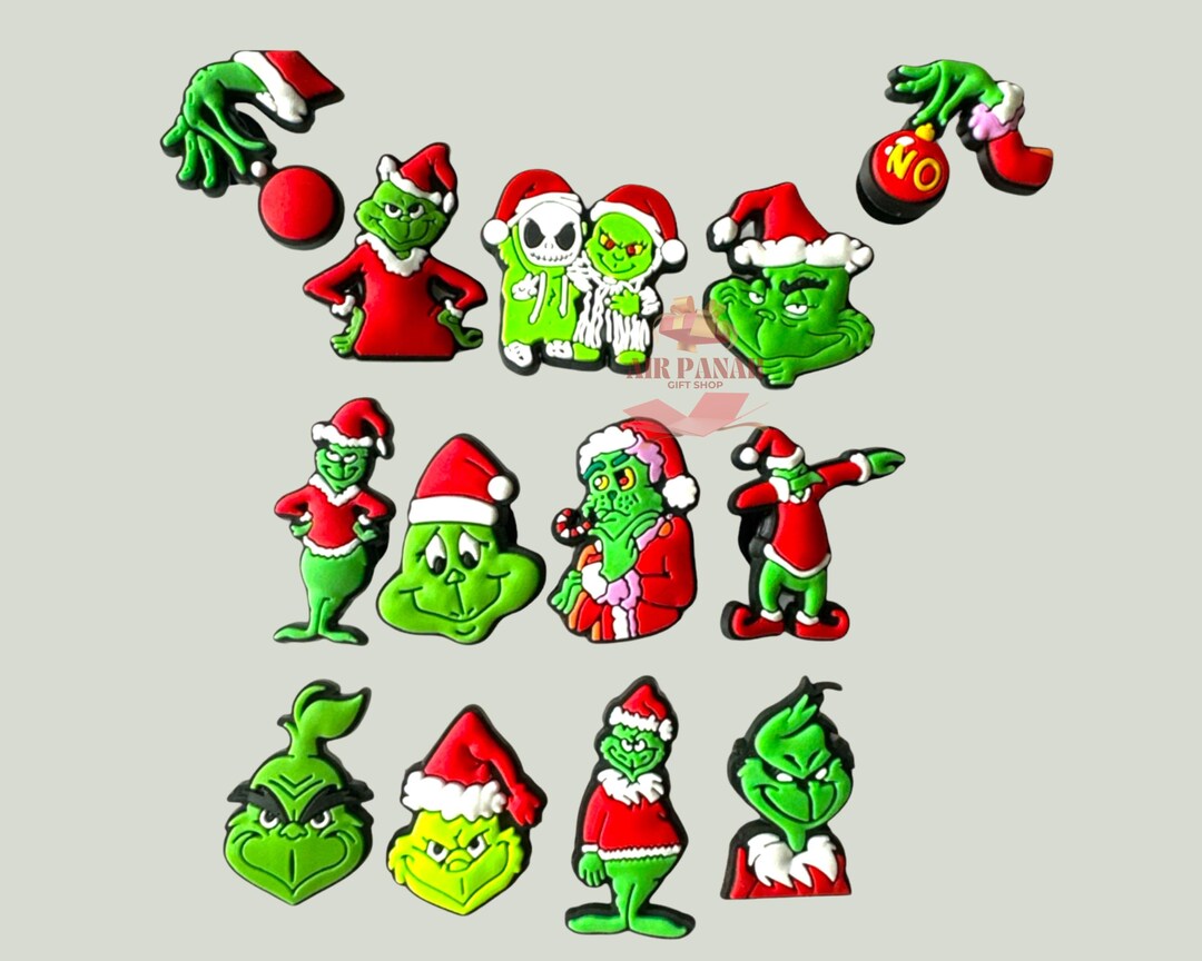 Grinch Croc Charms, Christmas Croc Charms, Cute Charms for Shoes, Clog ...
