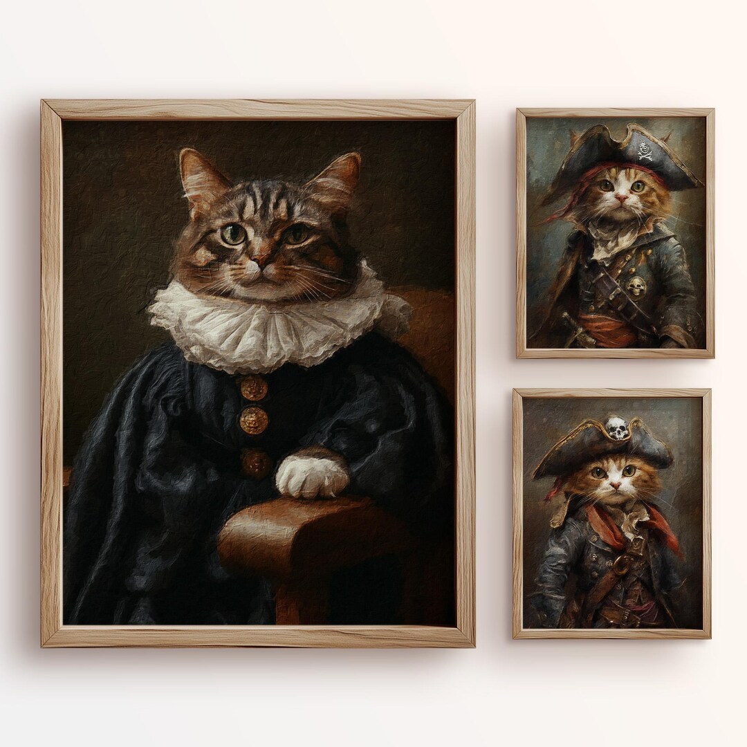 Custom Royal Cat Portrait, Custom Cat Portrait Pet Painting, Pet ...