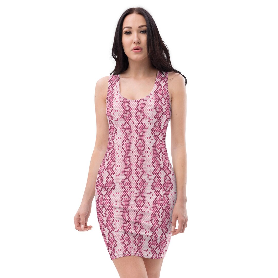 Pink Snake Bodycon Dress UPF50 - Etsy