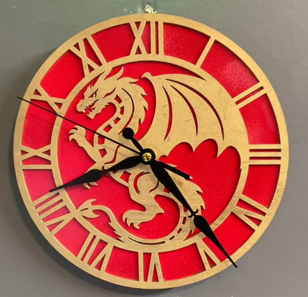 Dragon Clock, Laser Cut - Etsy