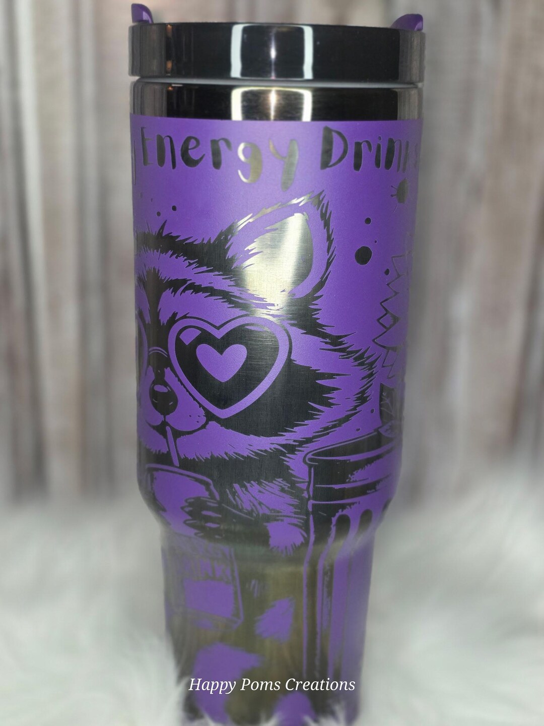 Stainless Steel Stanley Dupe - 40 Oz, Laser Engraved, Purple W/black ...
