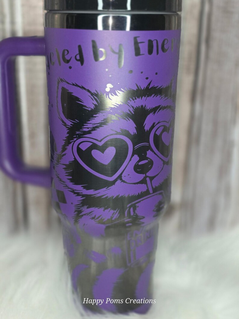 Stainless Steel Stanley Dupe - 40 Oz, Laser Engraved, Purple W/black ...