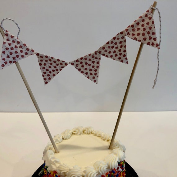 RED and WHITE HEART Cake Bunting Flags Sweetheart Anniversary - Etsy