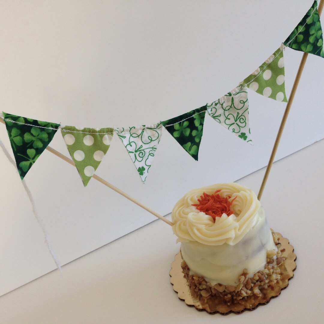 IRISH CAKE Topper--st. Patrick's Day Fabric Cake Topper Banner Bunting ...