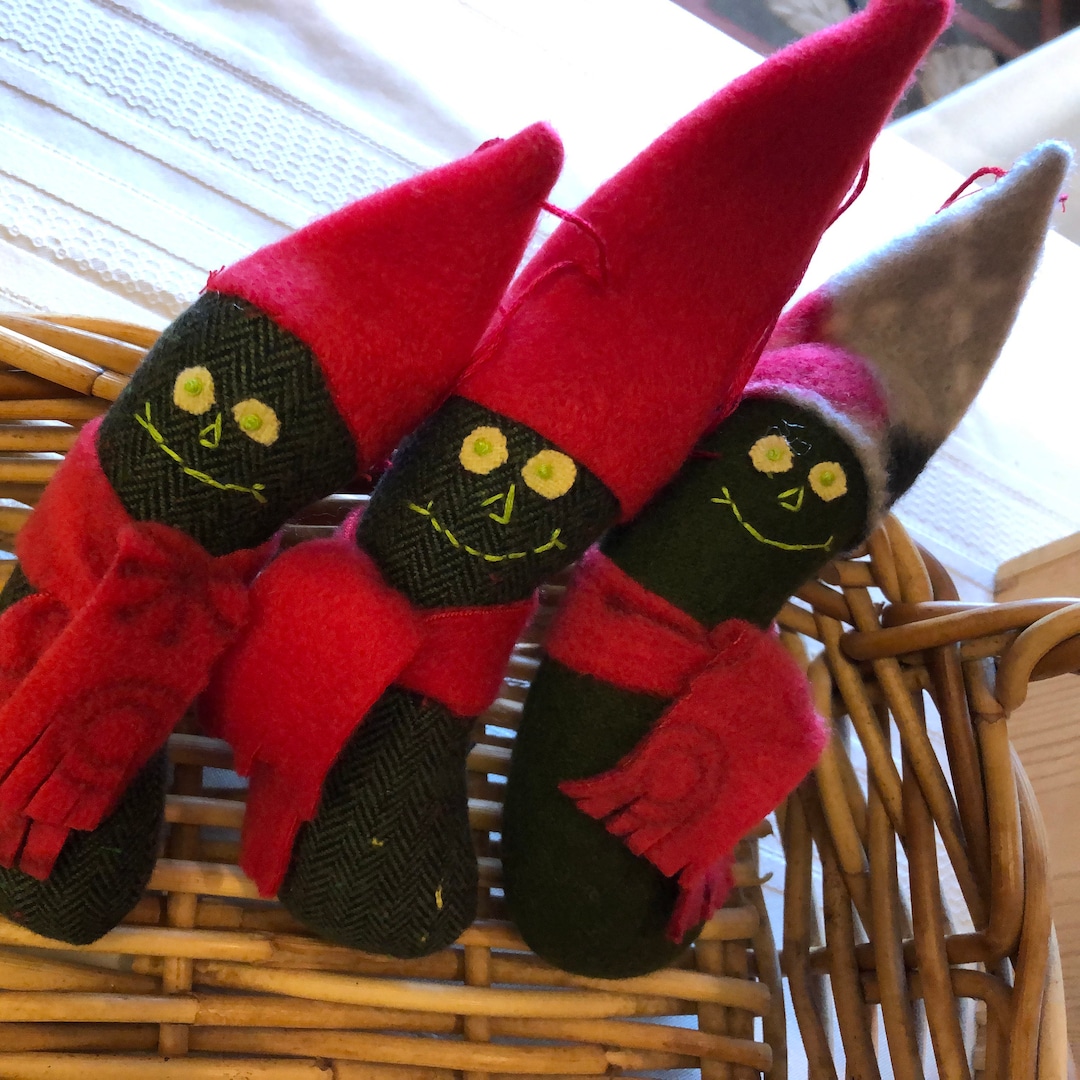 CHRISTMAS PICKLE Ornament--unbreakable Fabric Christmas Pickle--hide ...