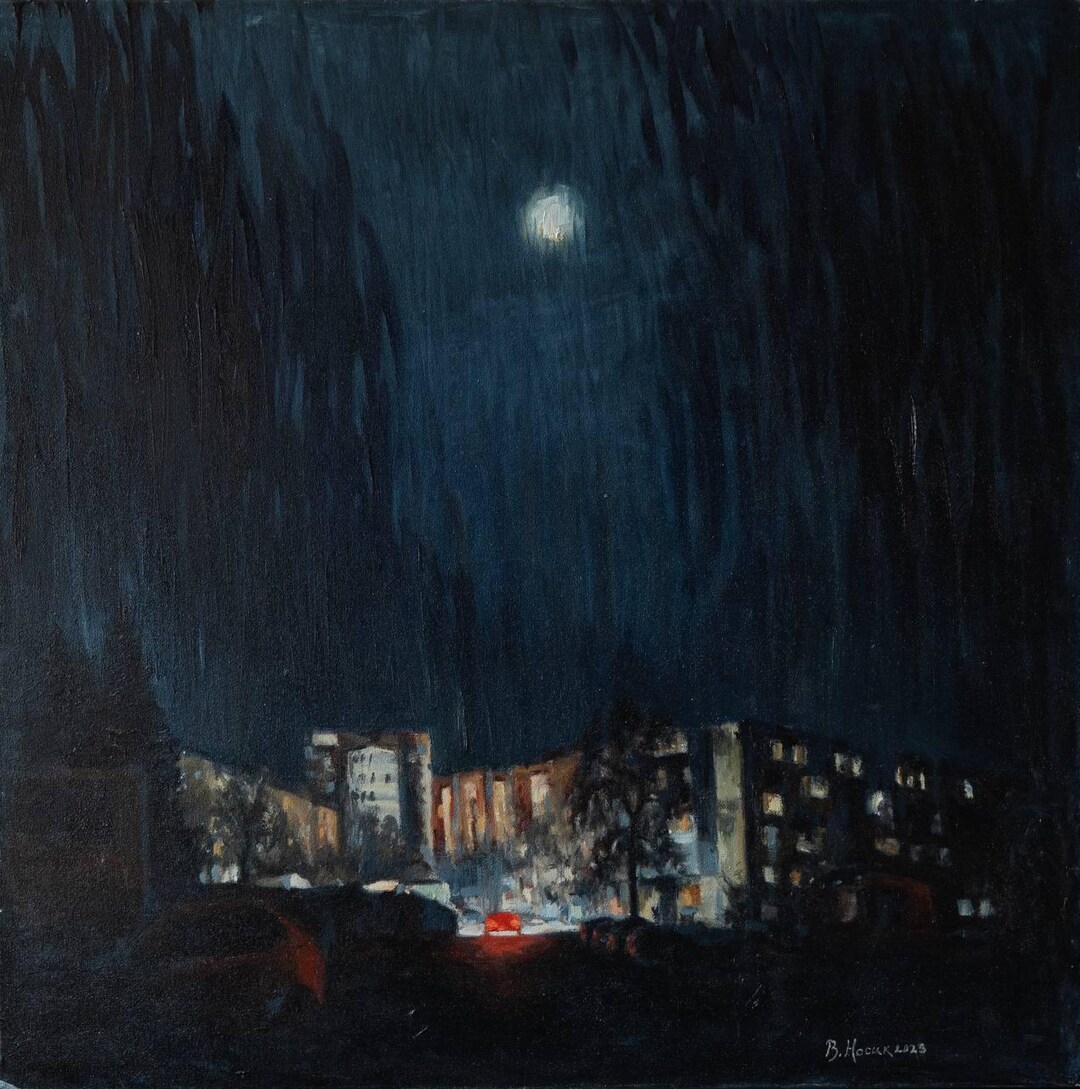 Night Siren – Original Oil Painting on Canvas, 80x80 Cm - Etsy