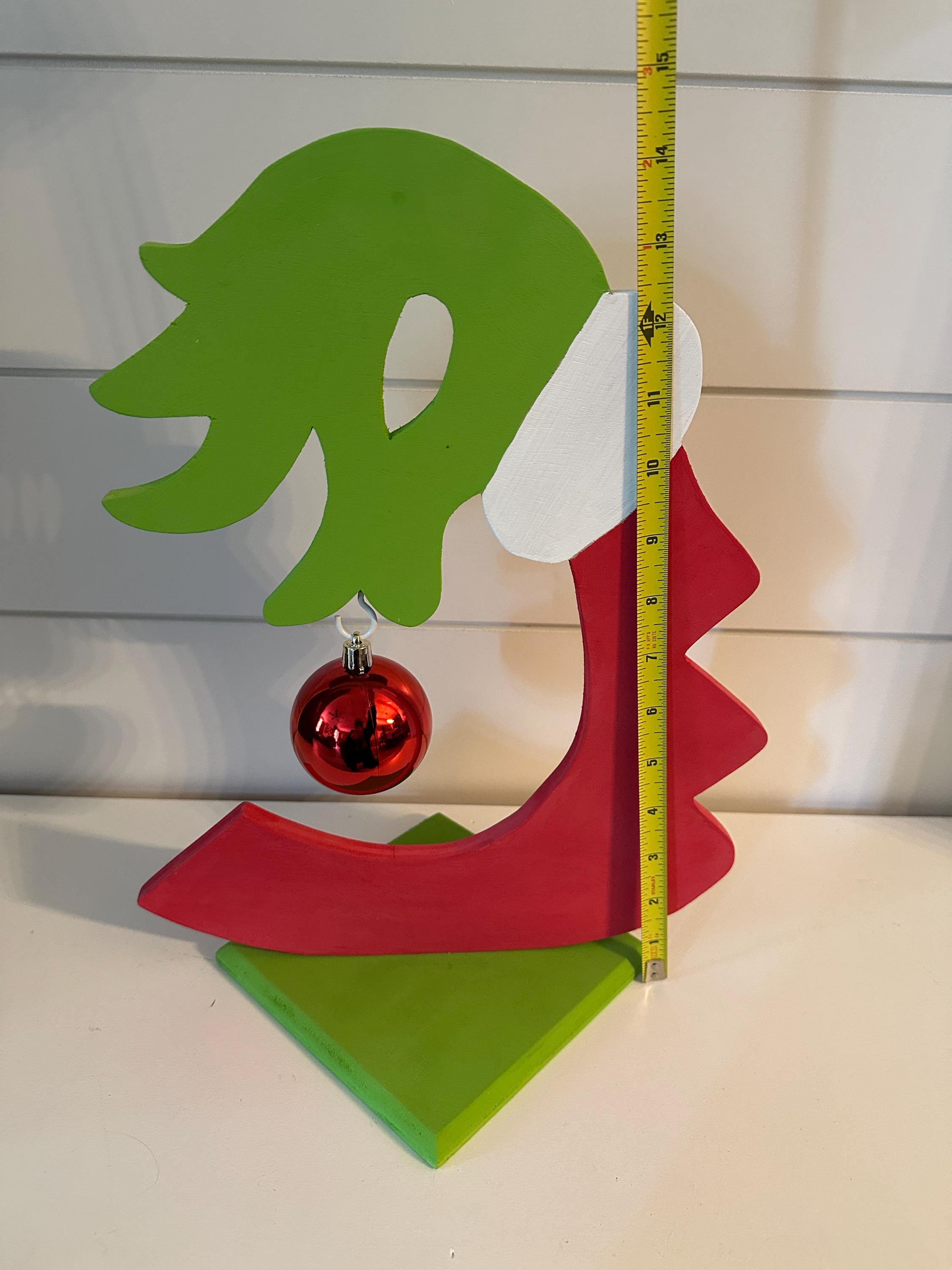 Handmade Wooden Grinch Hand Ornament- Grinch Christmas Decor- Holiday ...