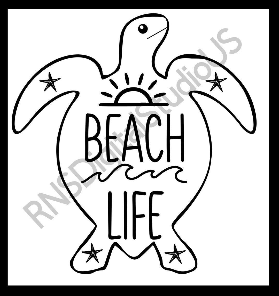Beach Life Turtle Decal - Etsy