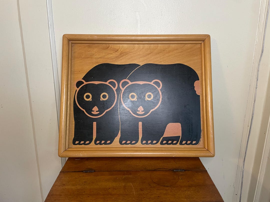 Vintage Taylor & Ng Hand Painted Bears Wooden Tray 1983 - Etsy