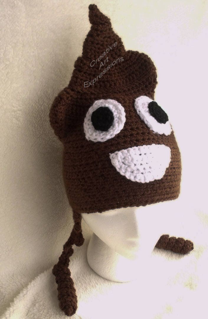 Poop Emoji & Unicorn Poop Emoji Hat Crochet Pattern, PDF Downloadable ...