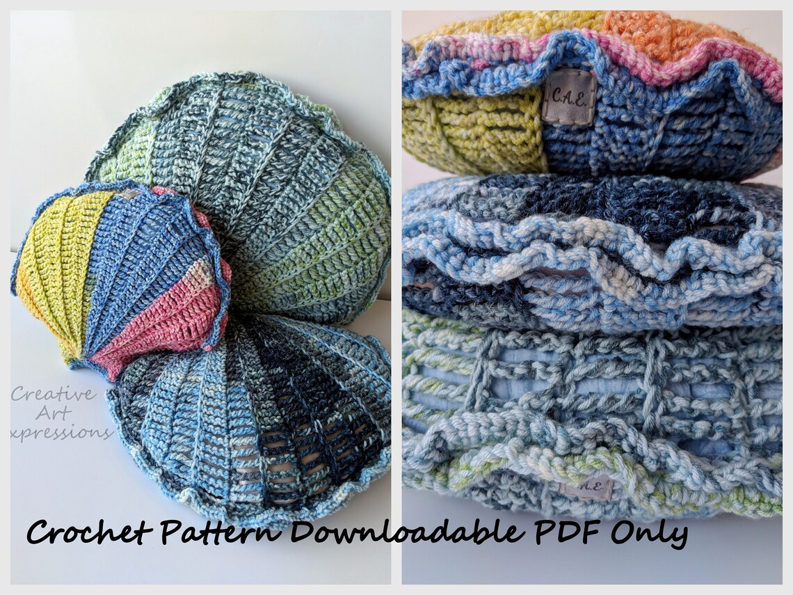 Seashell Pillow Crochet Pattern PDF Downloadable Pattern - Etsy