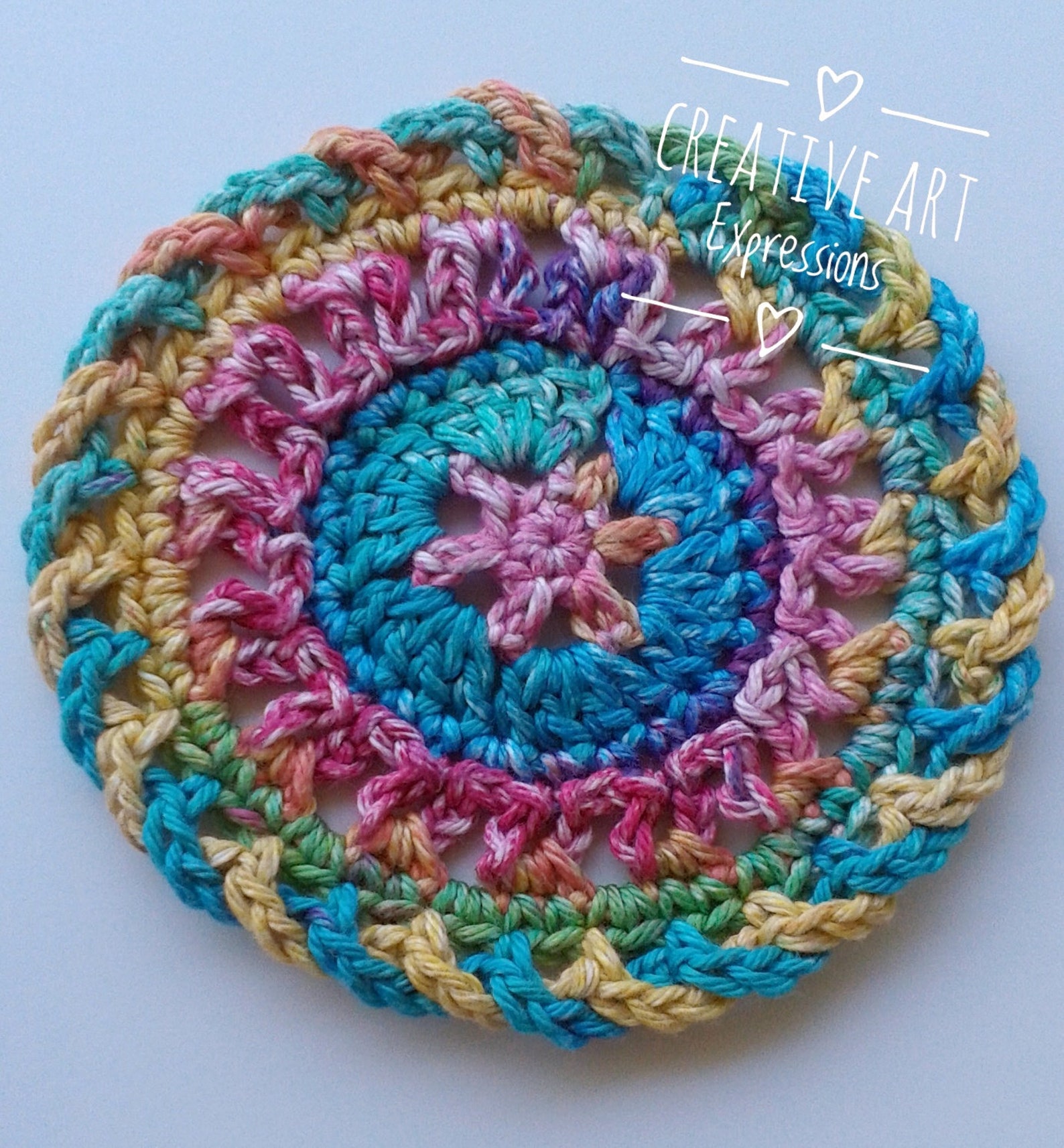 Round Place Mat Set Crochet Pattern, Crocheted Coaster Pattern ...