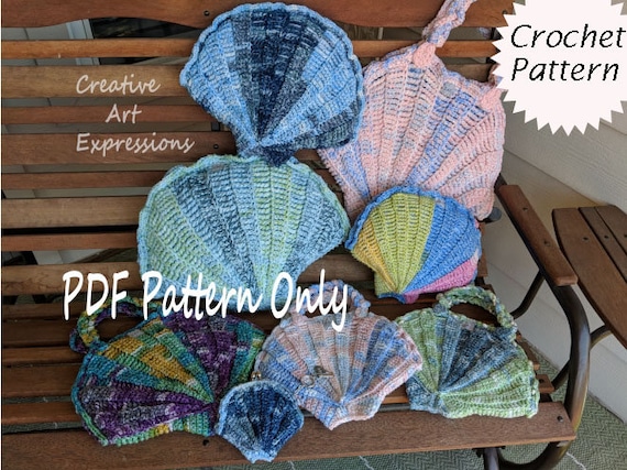 Seashell Purse Pillow Coin Purse Beach Bag Collection Crochet | Etsy