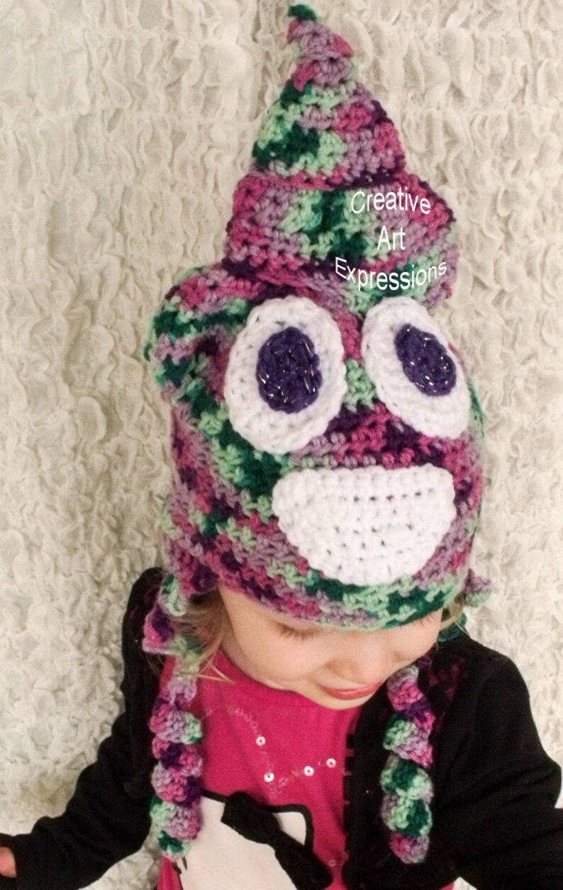Poop Emoji & Unicorn Poop Emoji Hat Crochet Pattern, PDF Downloadable ...
