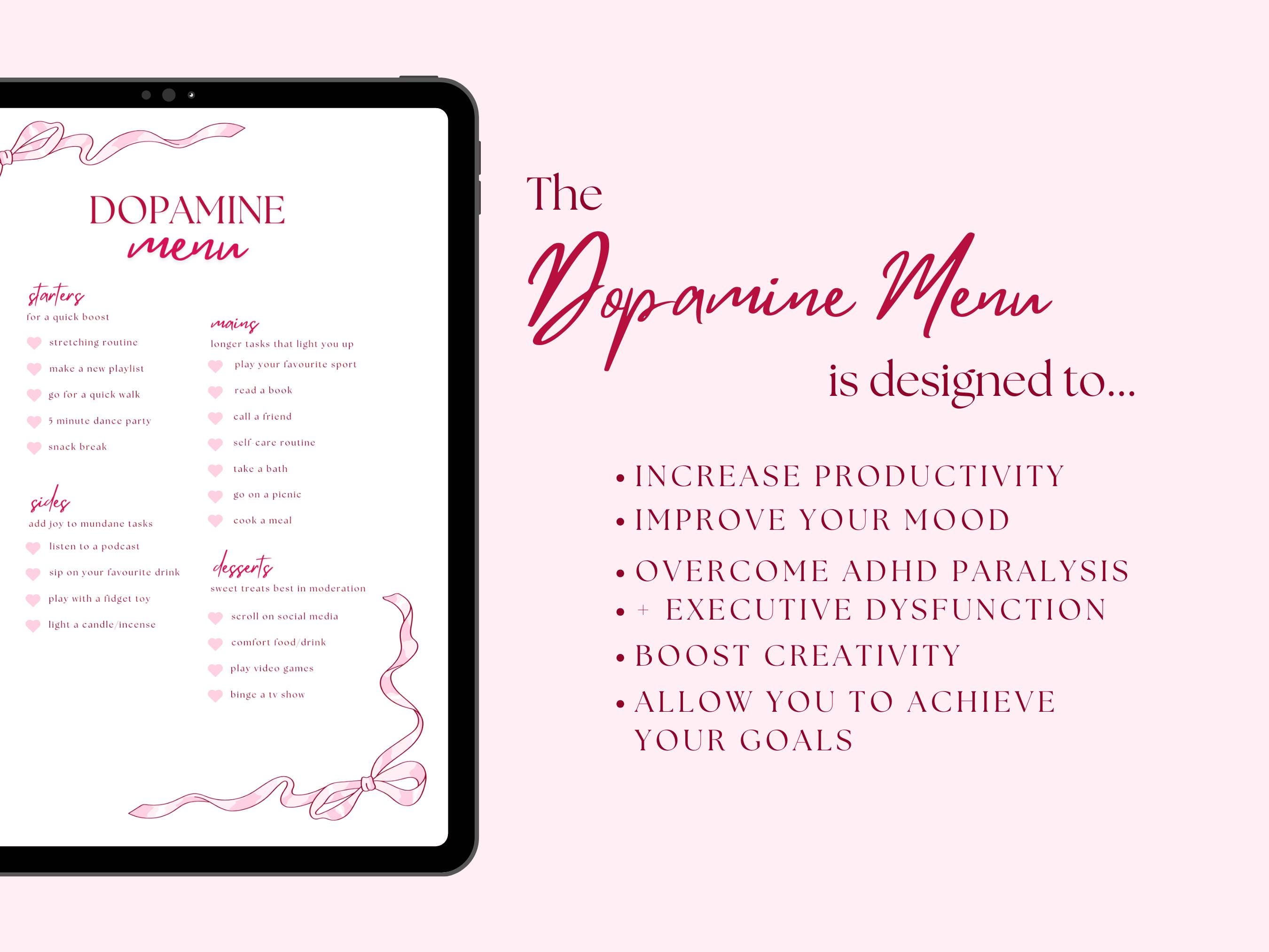 Dopamine Menu Template for Daily Motivation and Productivity ...