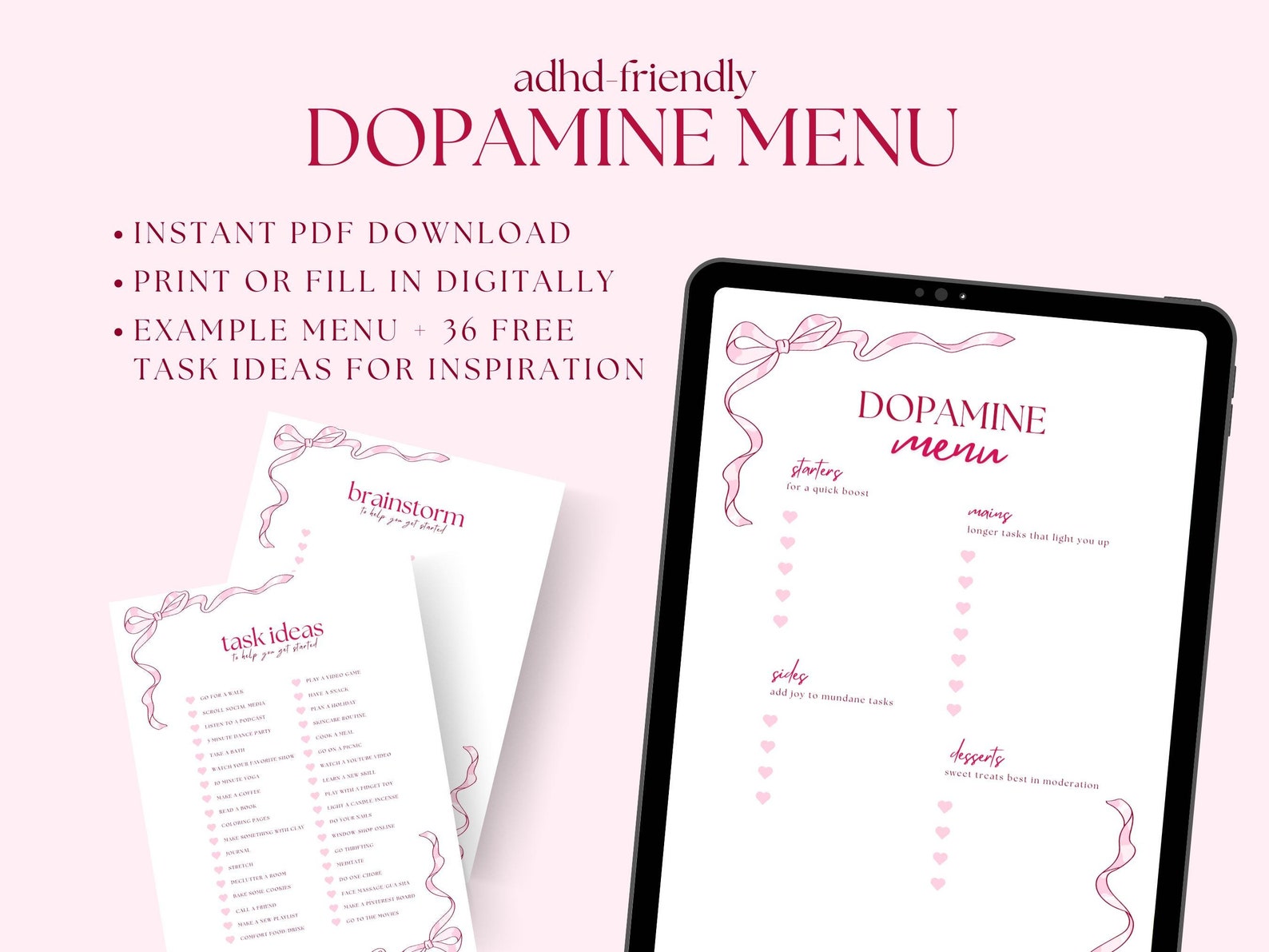 Dopamine Menu Template for Daily Motivation and Productivity ...