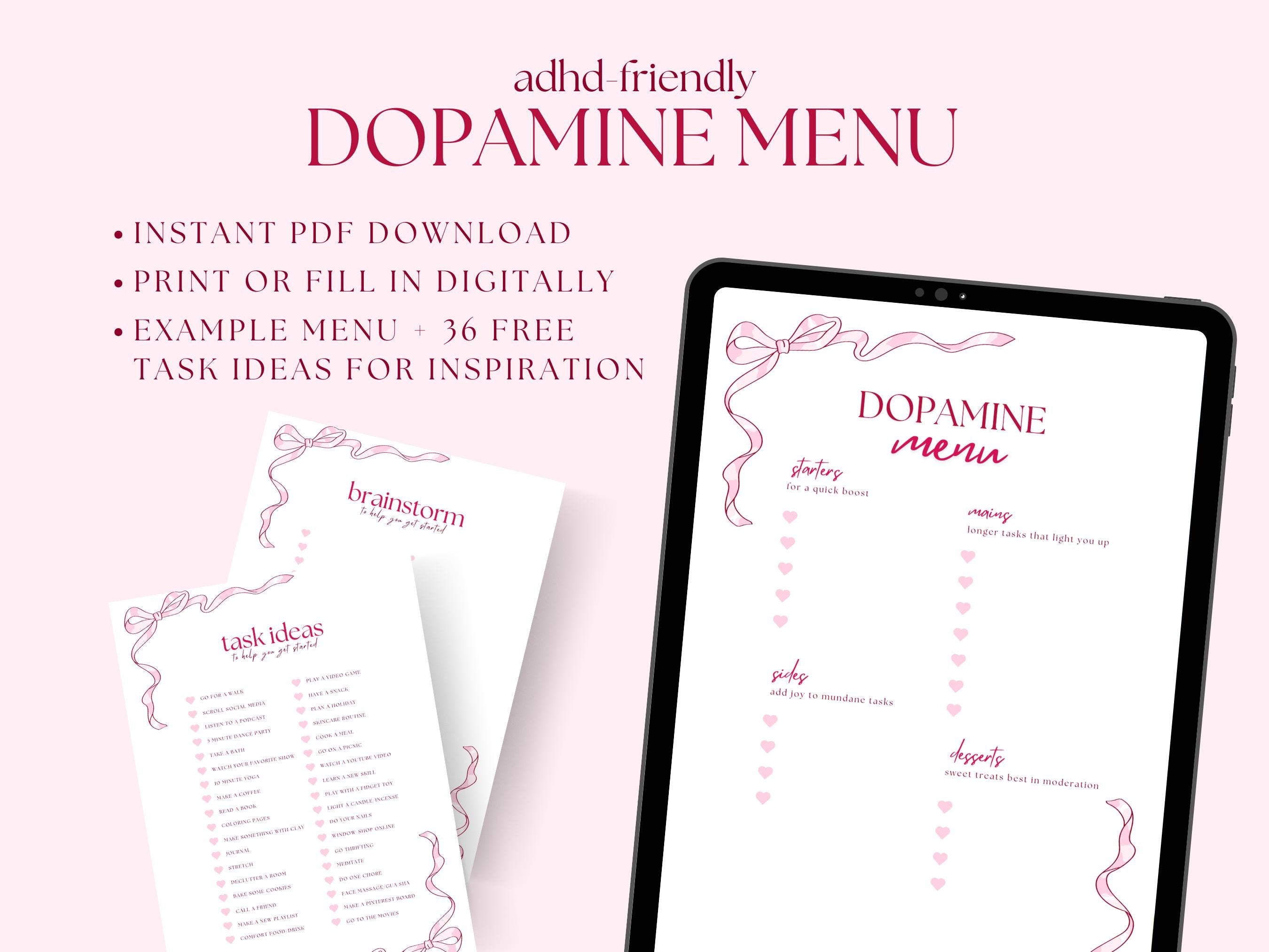 Dopamine Menu Template for Daily Motivation and Productivity ...