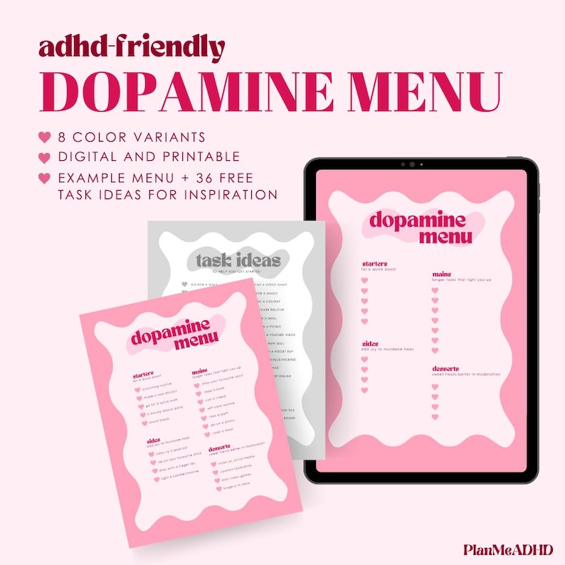 Dopamine Menu Template for Daily Motivation and Productivity ...