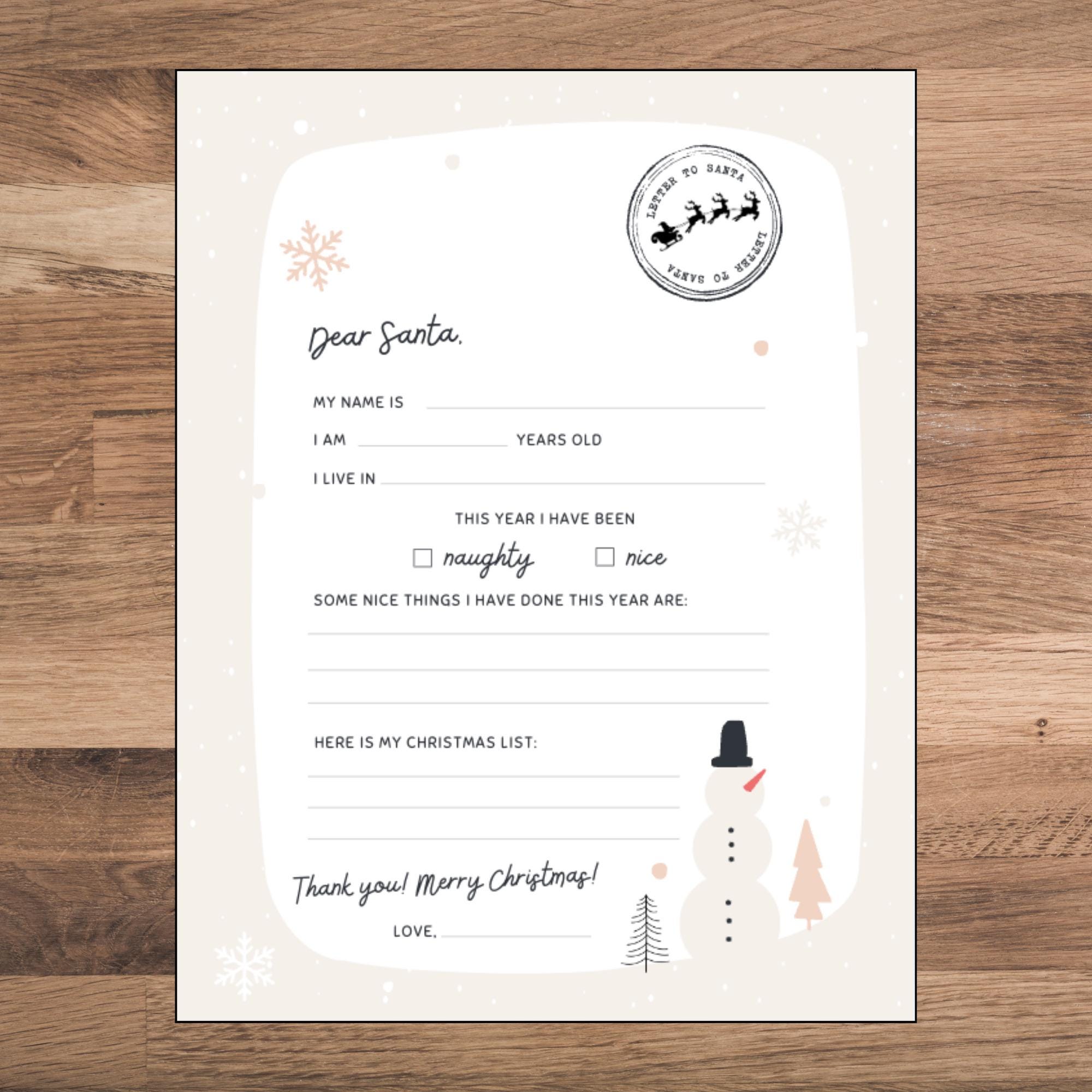 Printable Letter to Santa, Letter From Santa, Bundle Letters, Simple ...