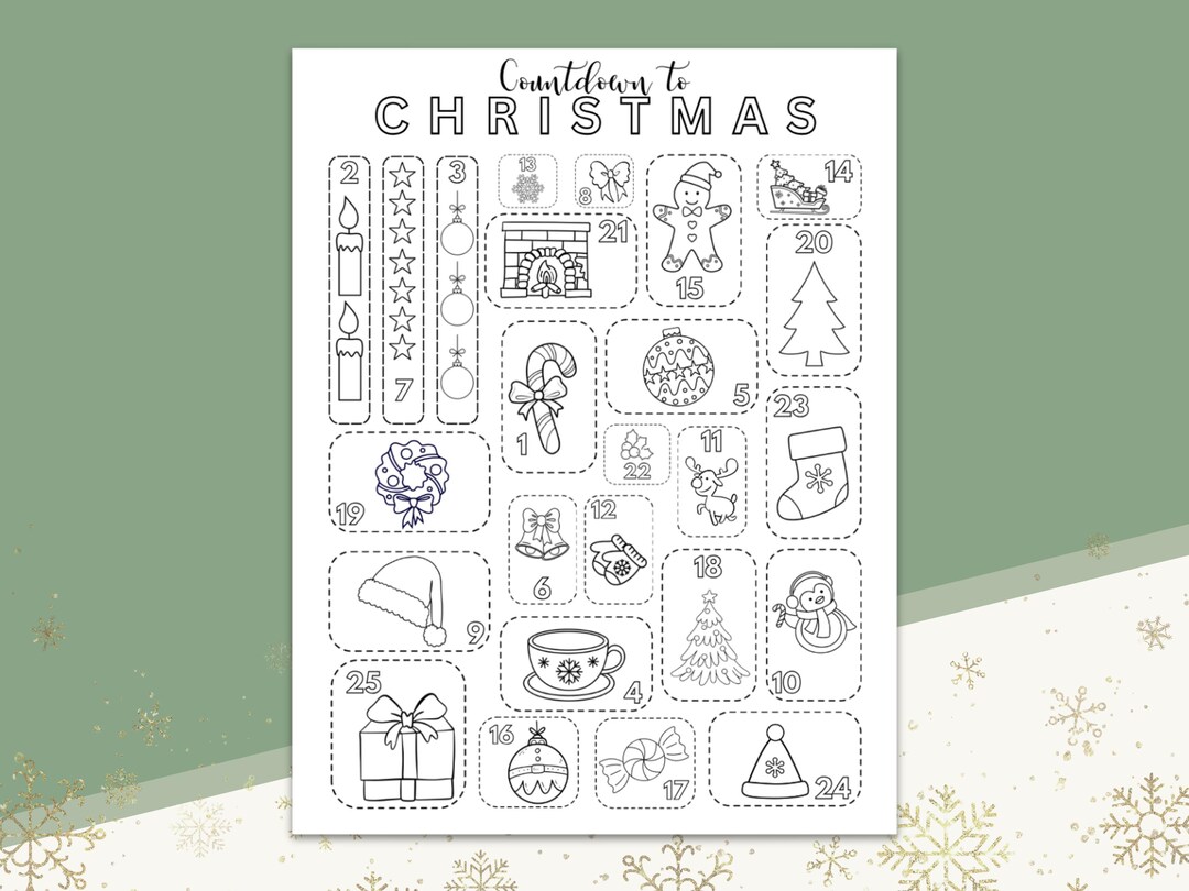 Christmas Countdown, Printable Advent Calendars, Holiday Countdown ...