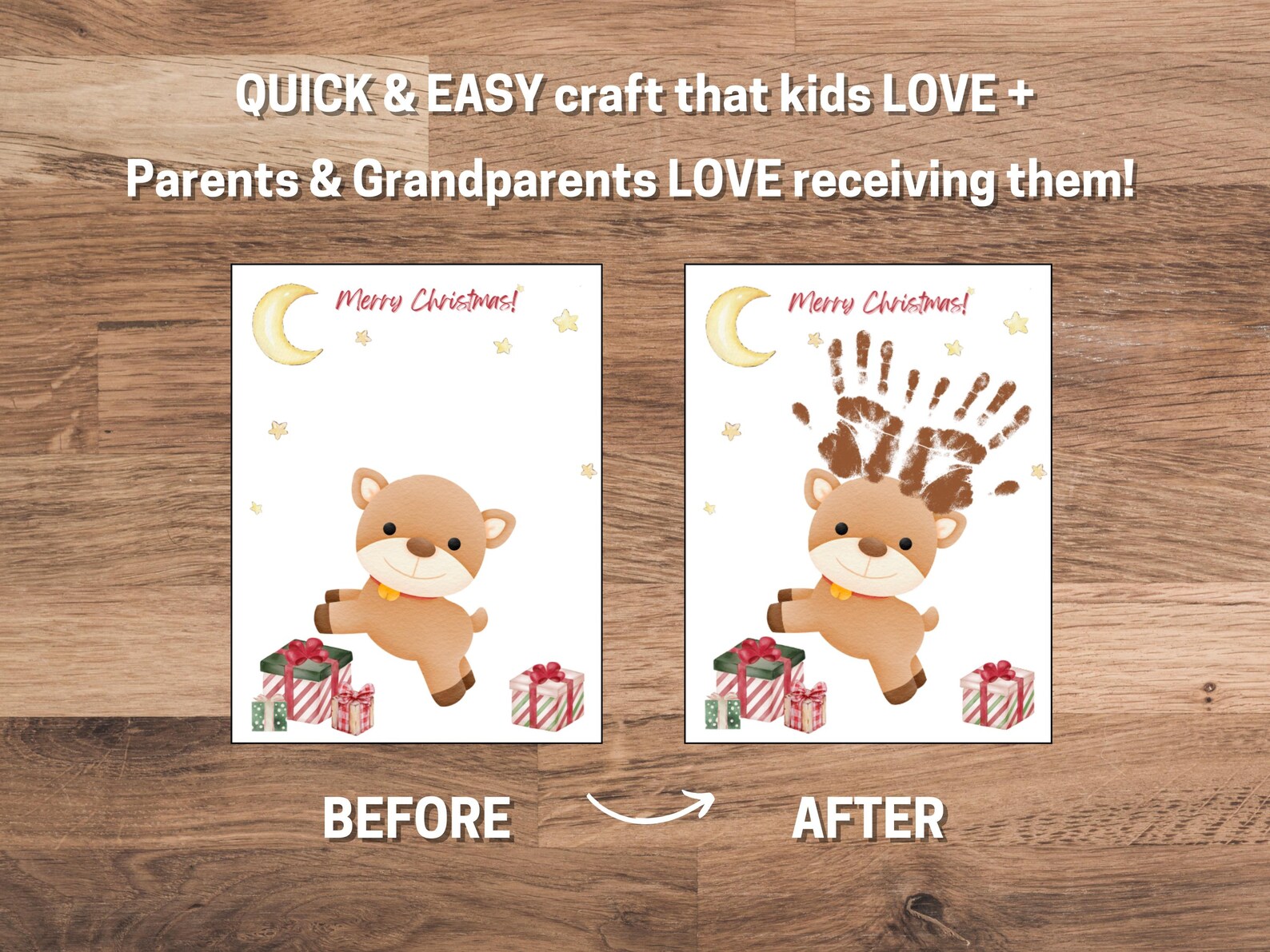 Christmas Handprint Art Bundle Printable, Handprint Craft, Christmas ...