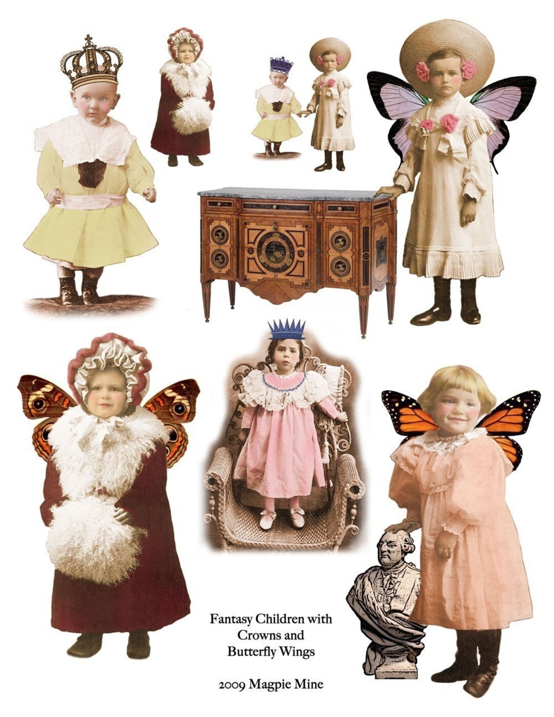 Whimsical Winged Children Digital Collage Sheet Instant Download ...