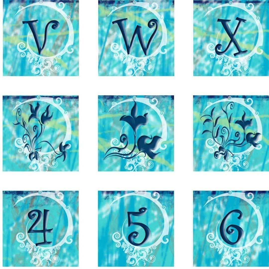 Curly Letters Alphabet Collage Sheet One Inch Initials and - Etsy