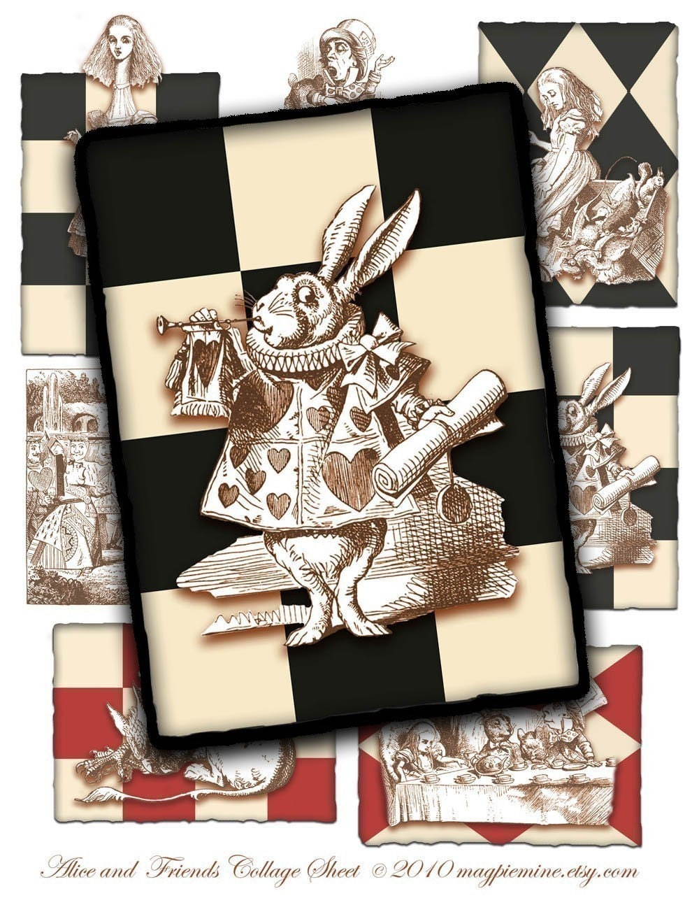 Alice and Friends Collage Sheet Instant Download Printable - Etsy