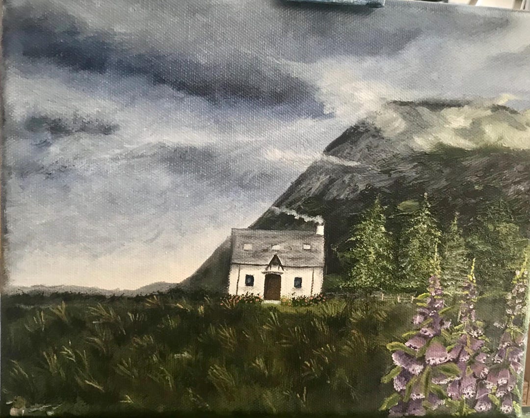 Original Scottish Croft/cottage Oil Painting With Foxgloves. Scottish ...
