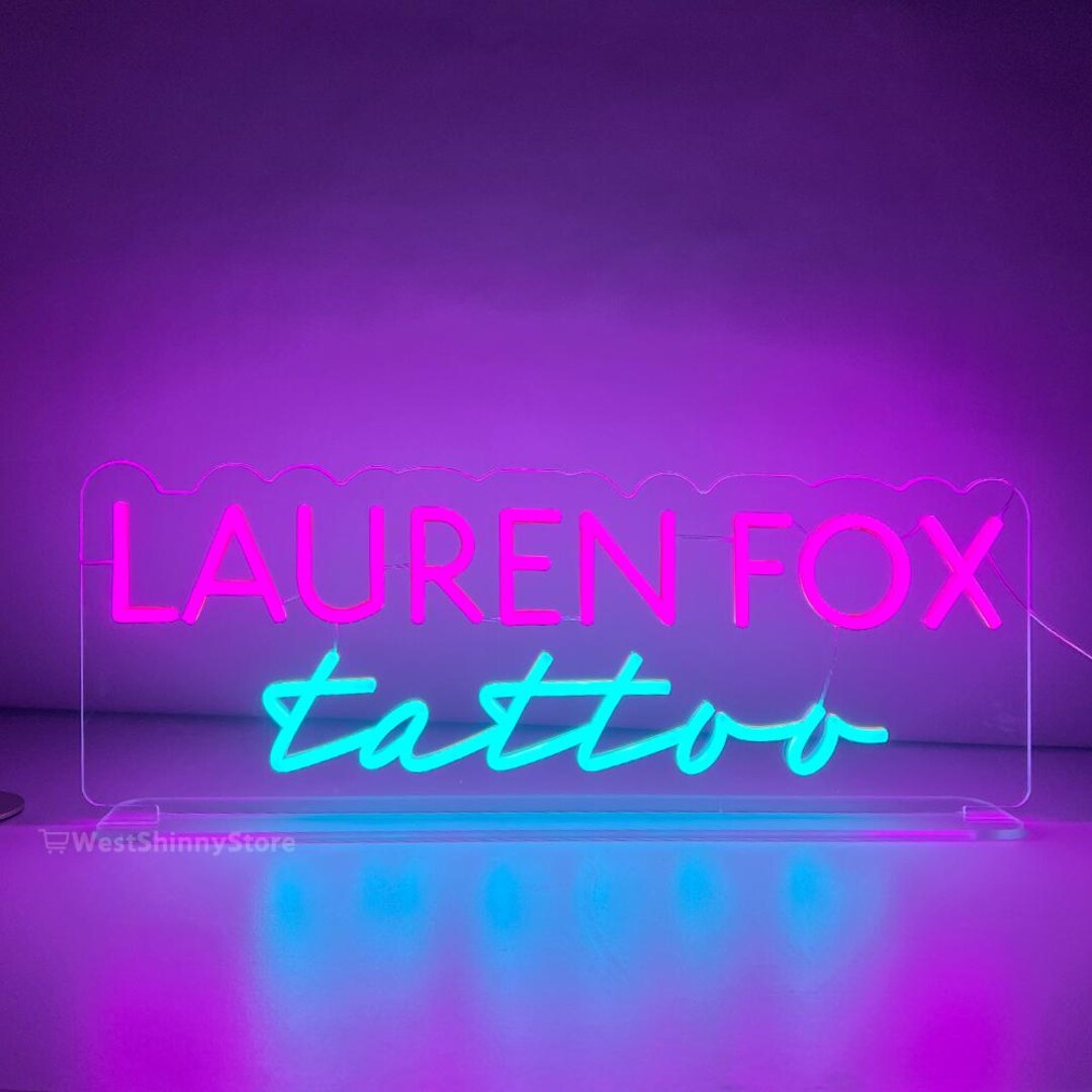 Custom Neon Sign With Base, Freestanding Business Logo Neon, Custom ...