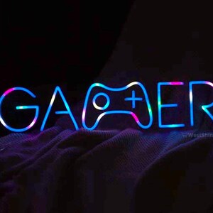 Custom Multi-colored LED Sign, Color Changing Neon Light, Game Room ...