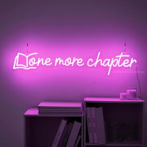 One More Chapter Neon Sign, Home Study Bookshelf Neon Decor, Home ...