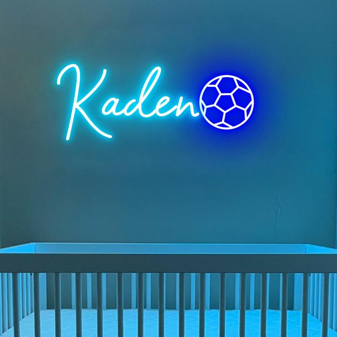 Custom Soccer Neon Sign, Personalized Sport Decor, Soccer Player ...