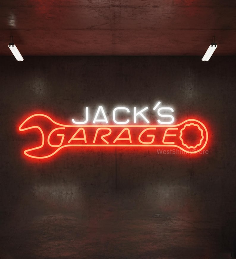 Personalized Garage Neon Sign for Dad, Custom LED Man Cave Light ...