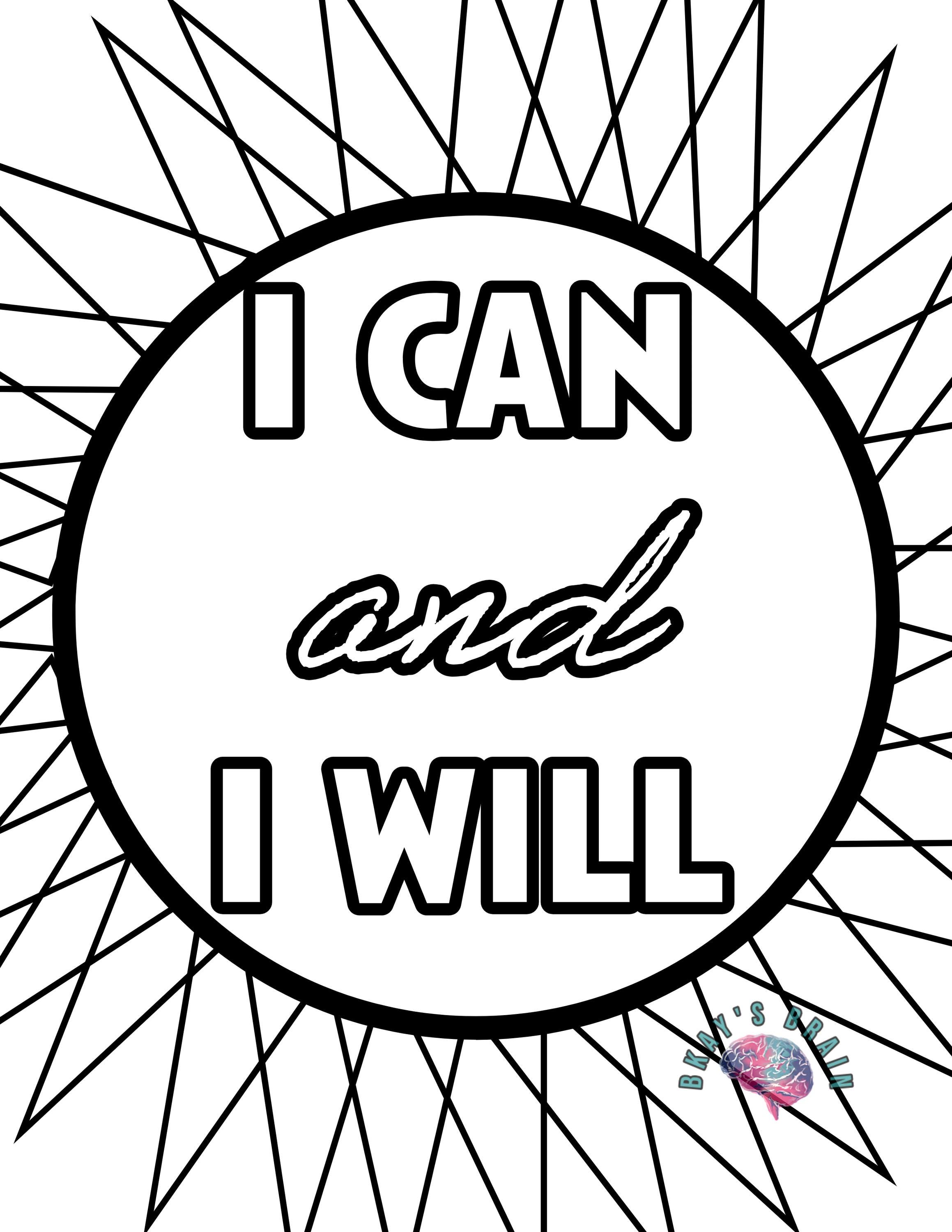 Positive Quotes Coloring Book | 10 Pages | Relaxation & Easy-to-color ...
