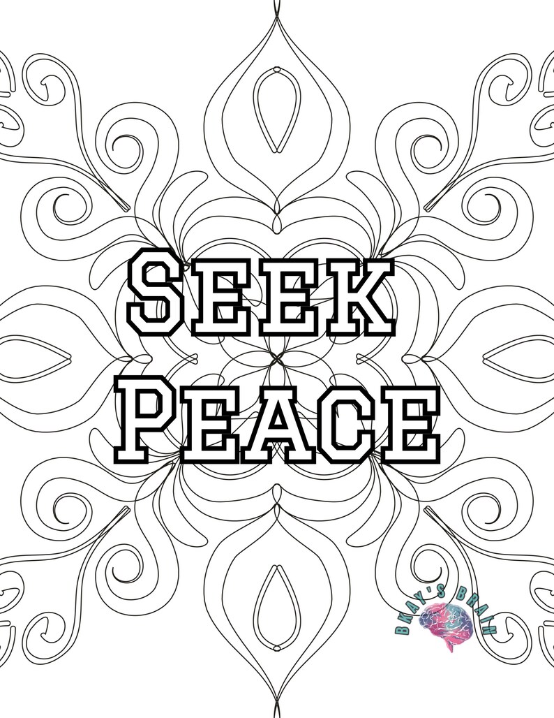 Positive Quotes Coloring Book | 10 Pages | Relaxation & Easy-to-color ...