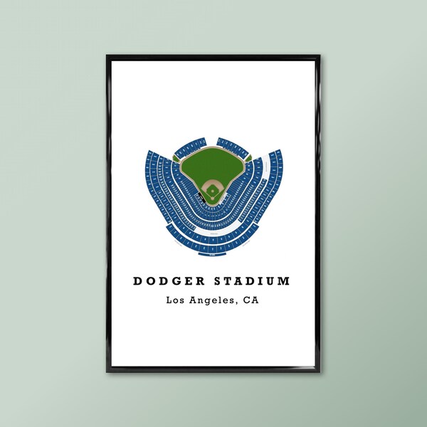 Dodger Stadium Map Wall Art - Etsy