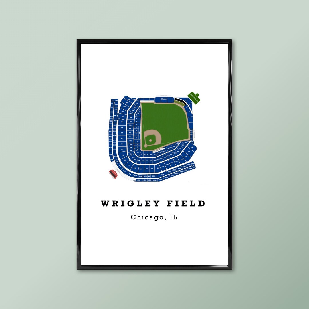 Wrigley Field Map Wall Art - Etsy