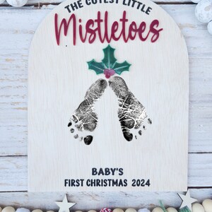Mistletoes Baby Footprint Sign | Baby's First Christmas Keepsake| Baby ...