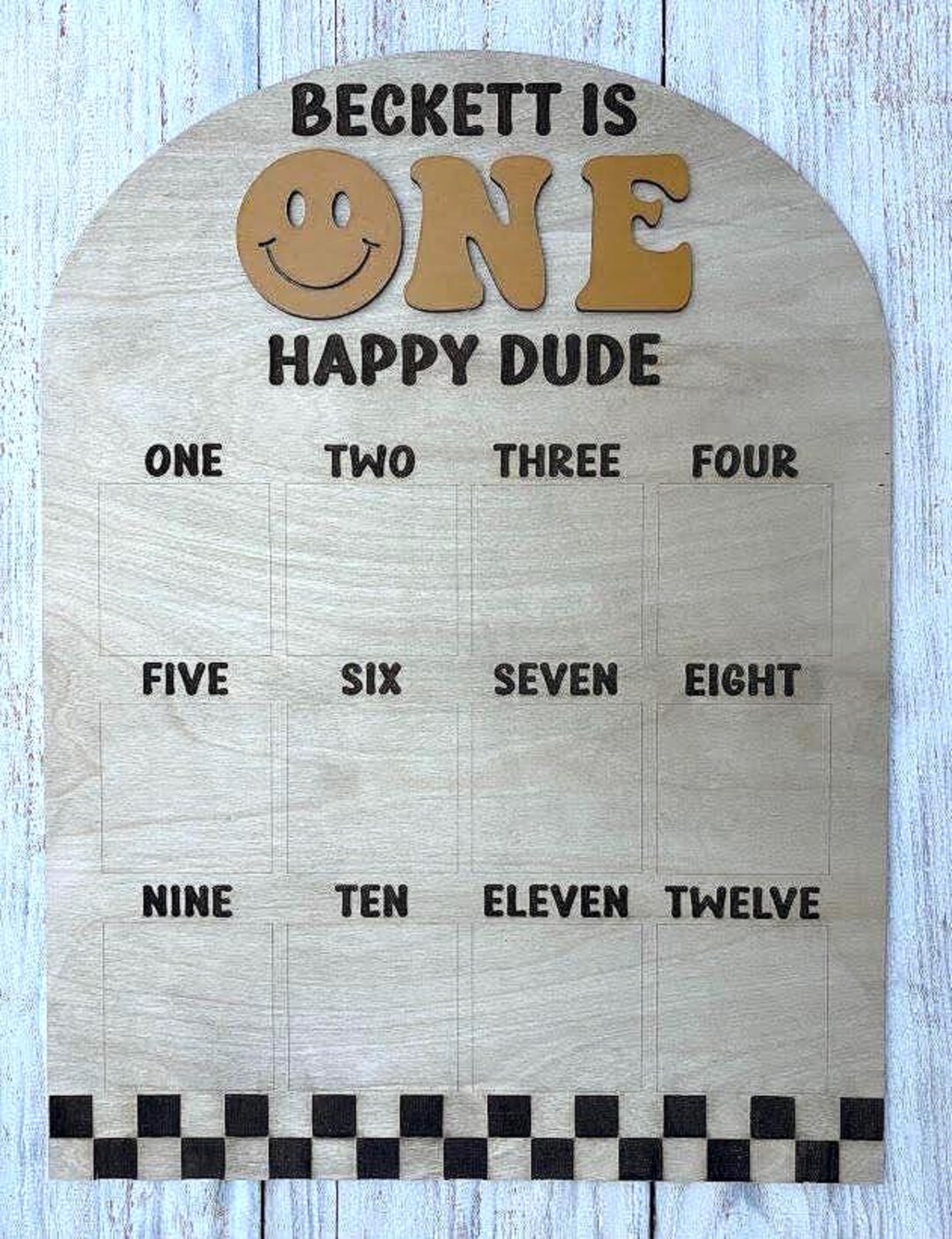Smiley Face Baby Milestone Board: First Birthday Keepsake - Etsy