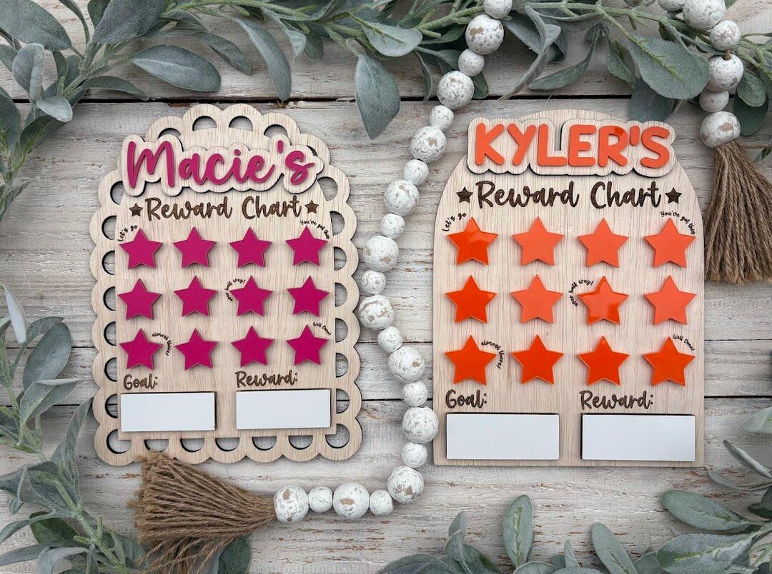 Custom Wooden Reward Chart for Kids | Star Behavior Chart ...