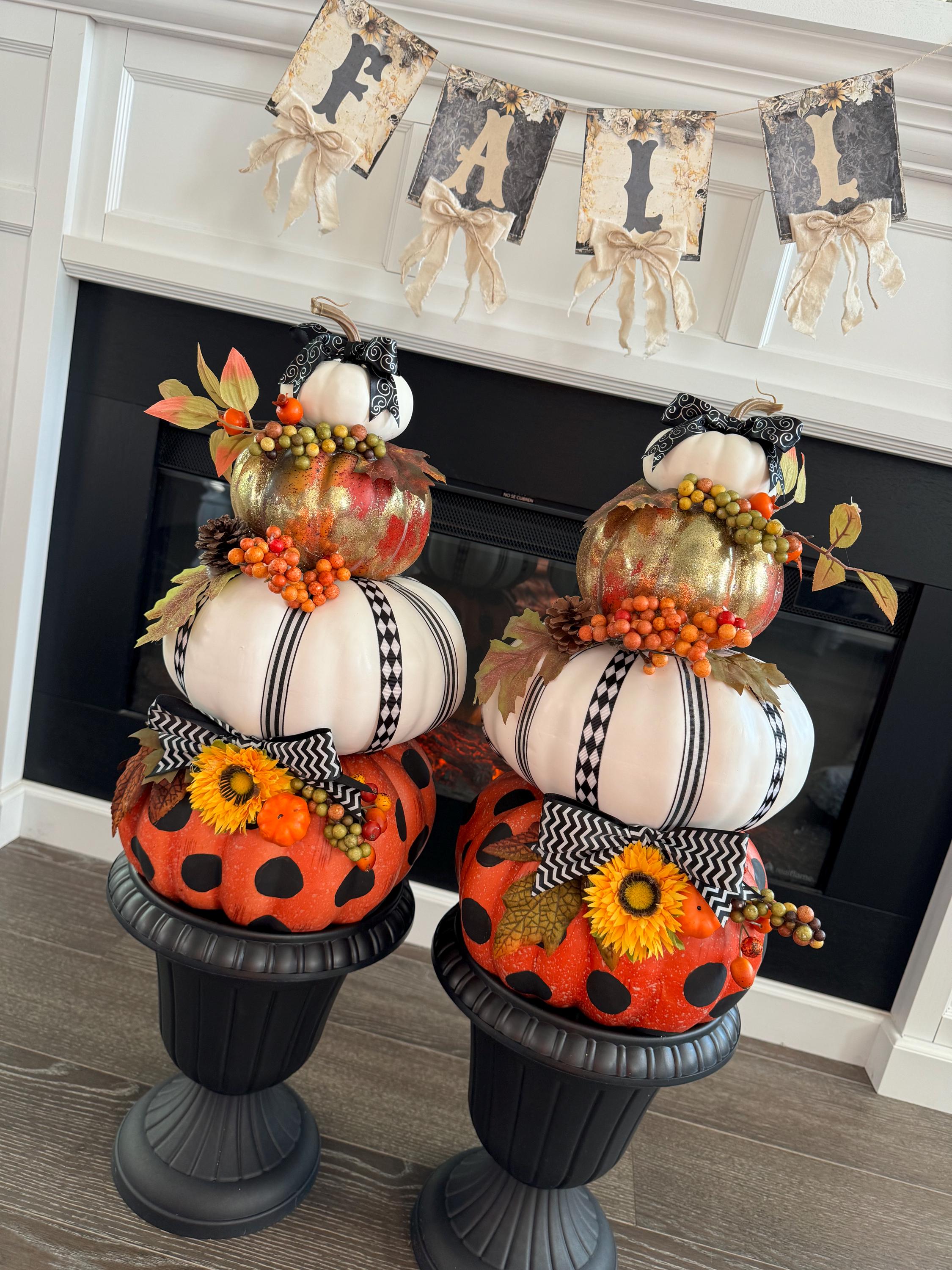 Pumpkin Topiaries, Fall Topiaries, Fall Decor, Pumpkin Decor, Sunflower ...