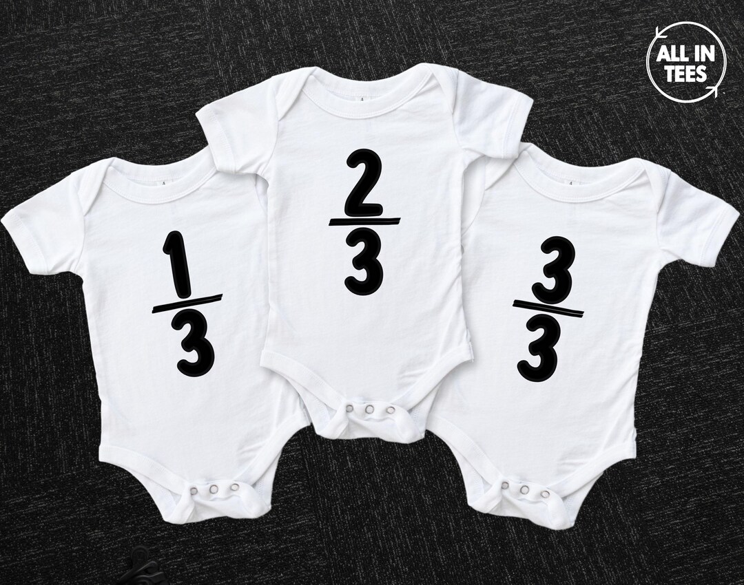 Triplet Matching, Funny Baby Outfit, Triplet Pregnancy Reveal, Triplet ...