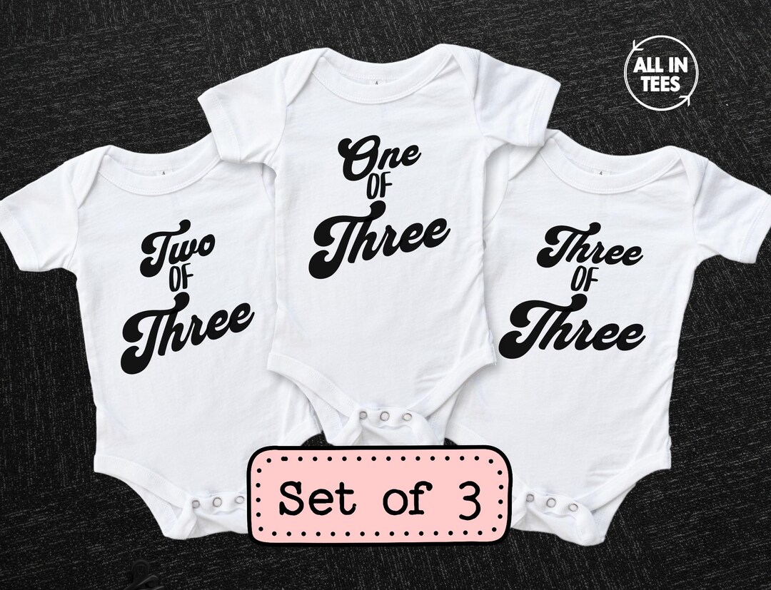 Triplet Sibling Shirt Set One Two Three of Three Tees Retro Cousin Crew ...
