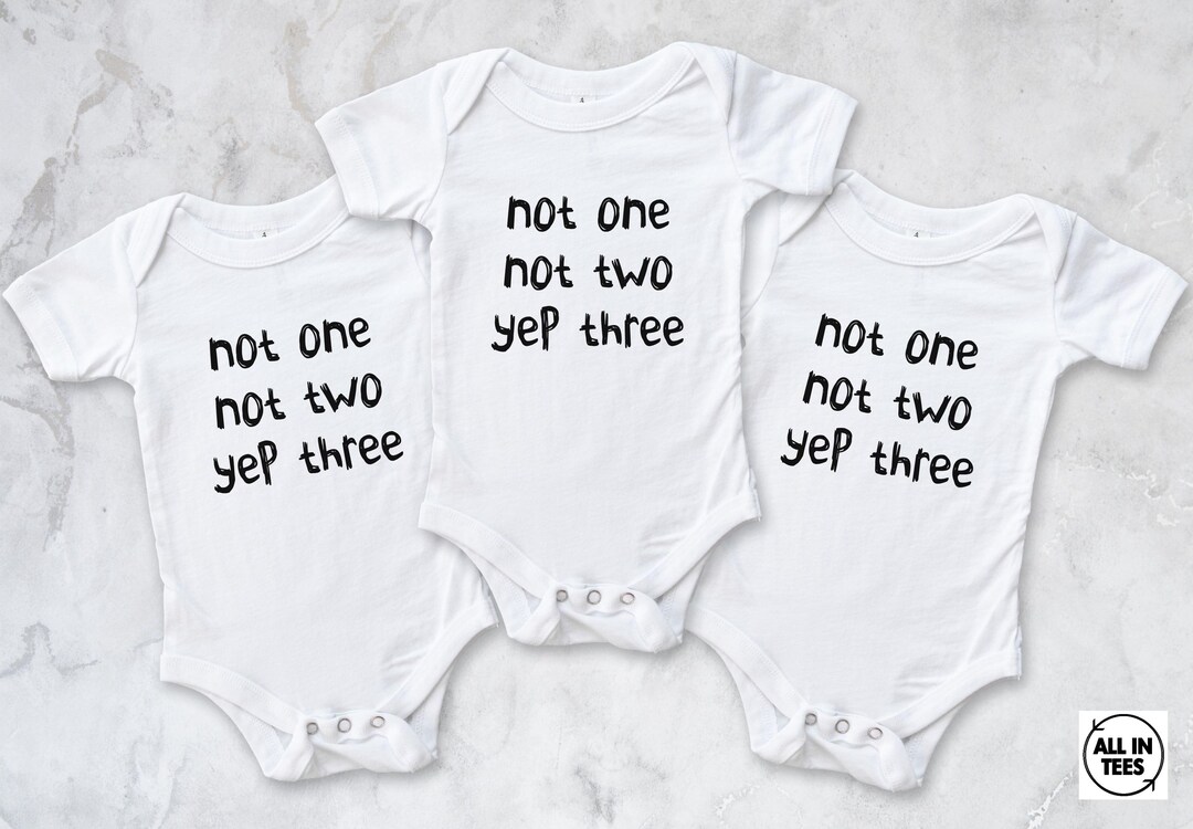 Funny Triplet Baby Bodysuit Set, Triplet Pregnancy Reveal, Triplet ...