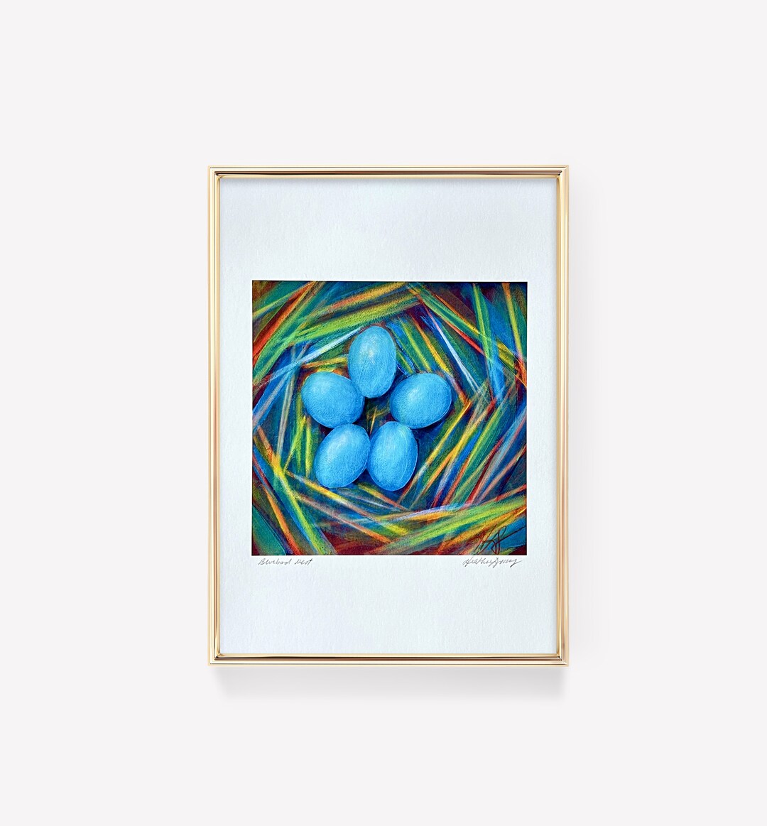 Colorful Bluebird Nest - Fine Art Print - Signed Giclée - Bird Lover ...