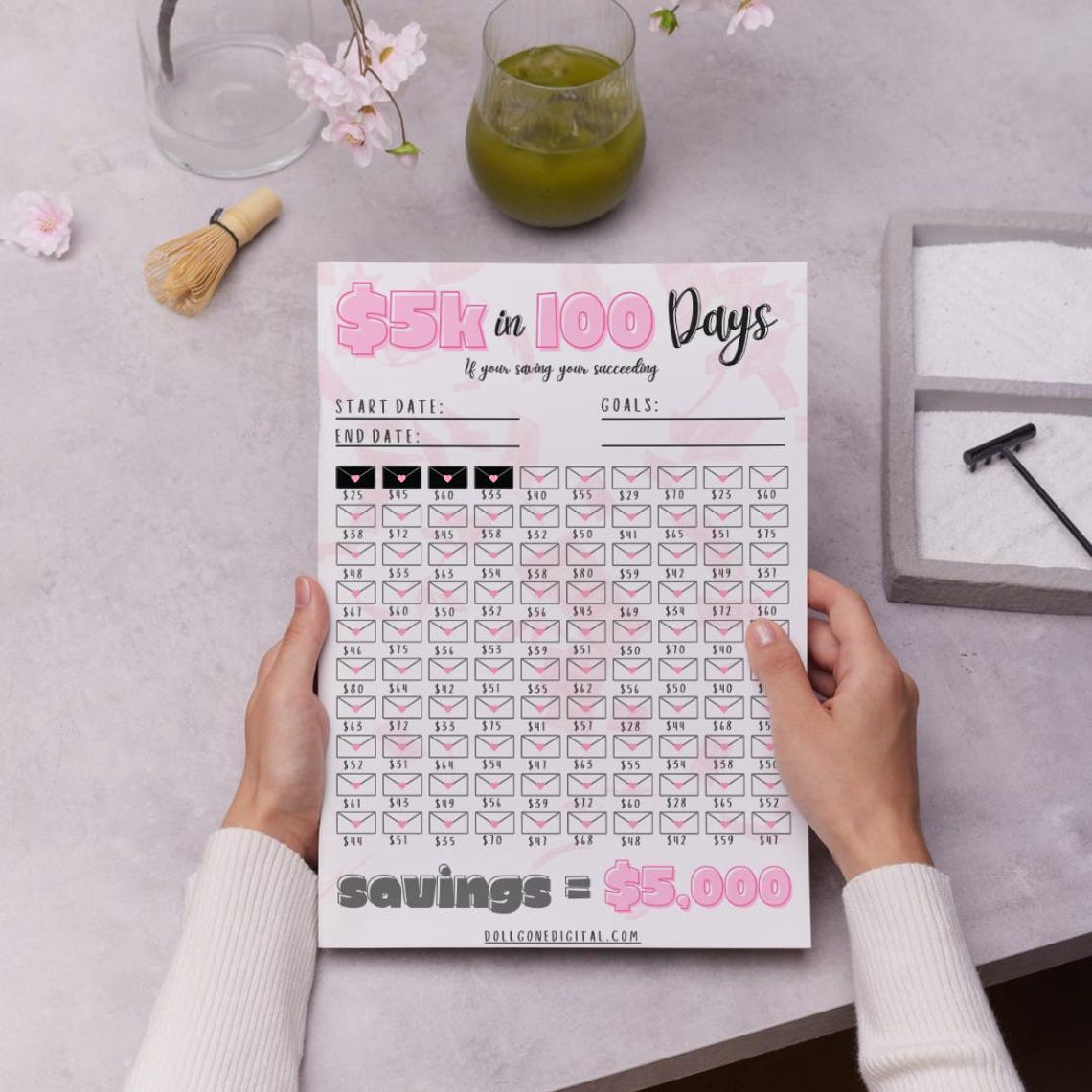 5K Savings Challenge Printable Saving Tracker, Template Money | Saving ...