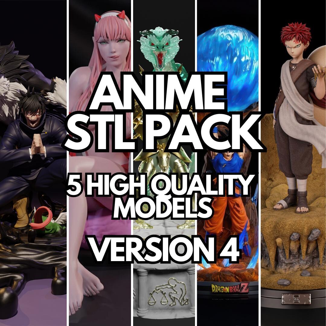 Anime STL Model Pack V4 | 3D Printable Files (instant Download) - Etsy