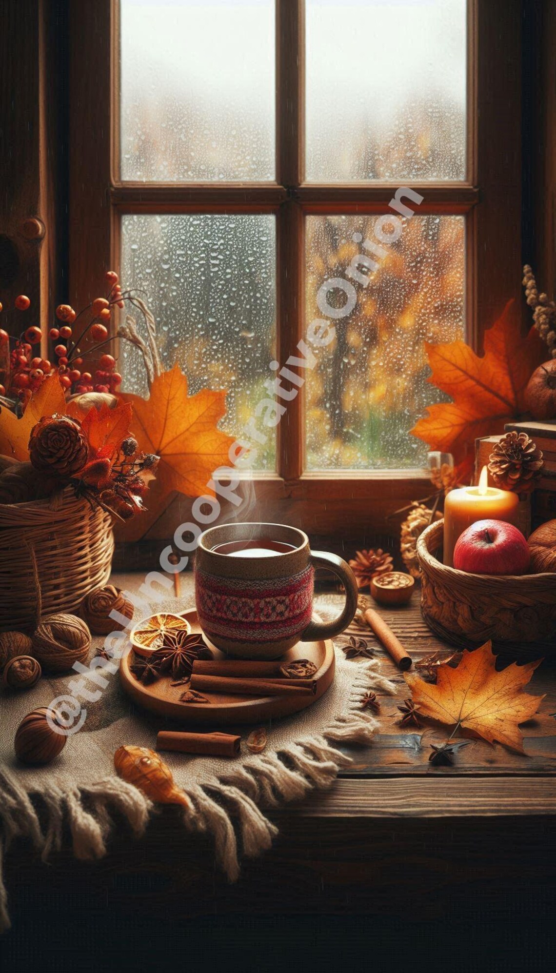 Autumn Print, Autumn, Food Art, Cozy, Quaint, Rainy Day - Etsy